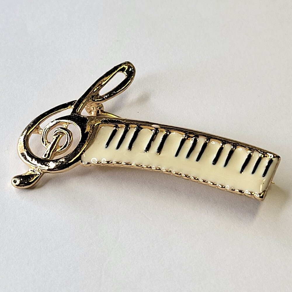 Piano Keys And Treble Clef Brooch - Gem